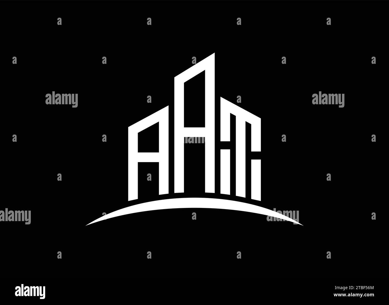 Letter AAT building vector monogram logo design template. Building ...