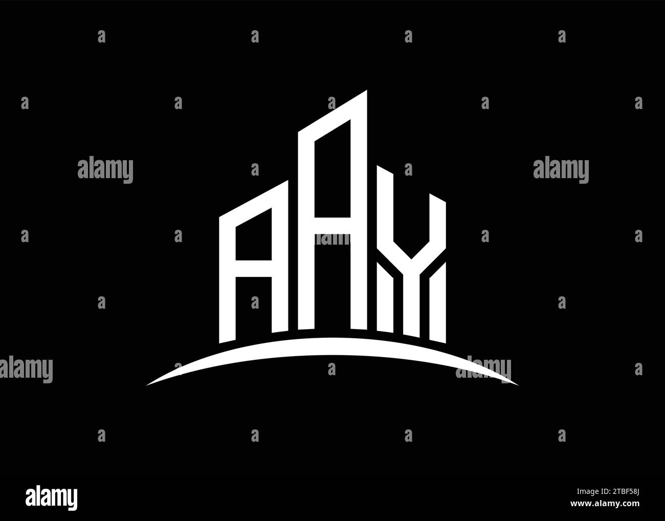 Letter AAY building vector monogram logo design template. Building ...