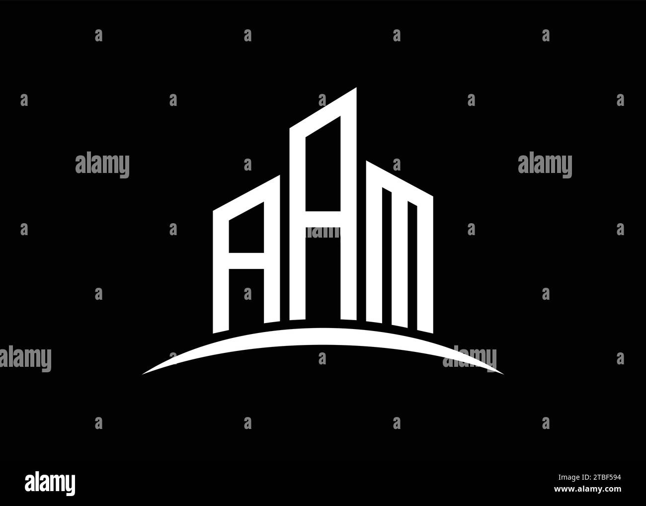 Letter AAM building vector monogram logo design template. Building ...