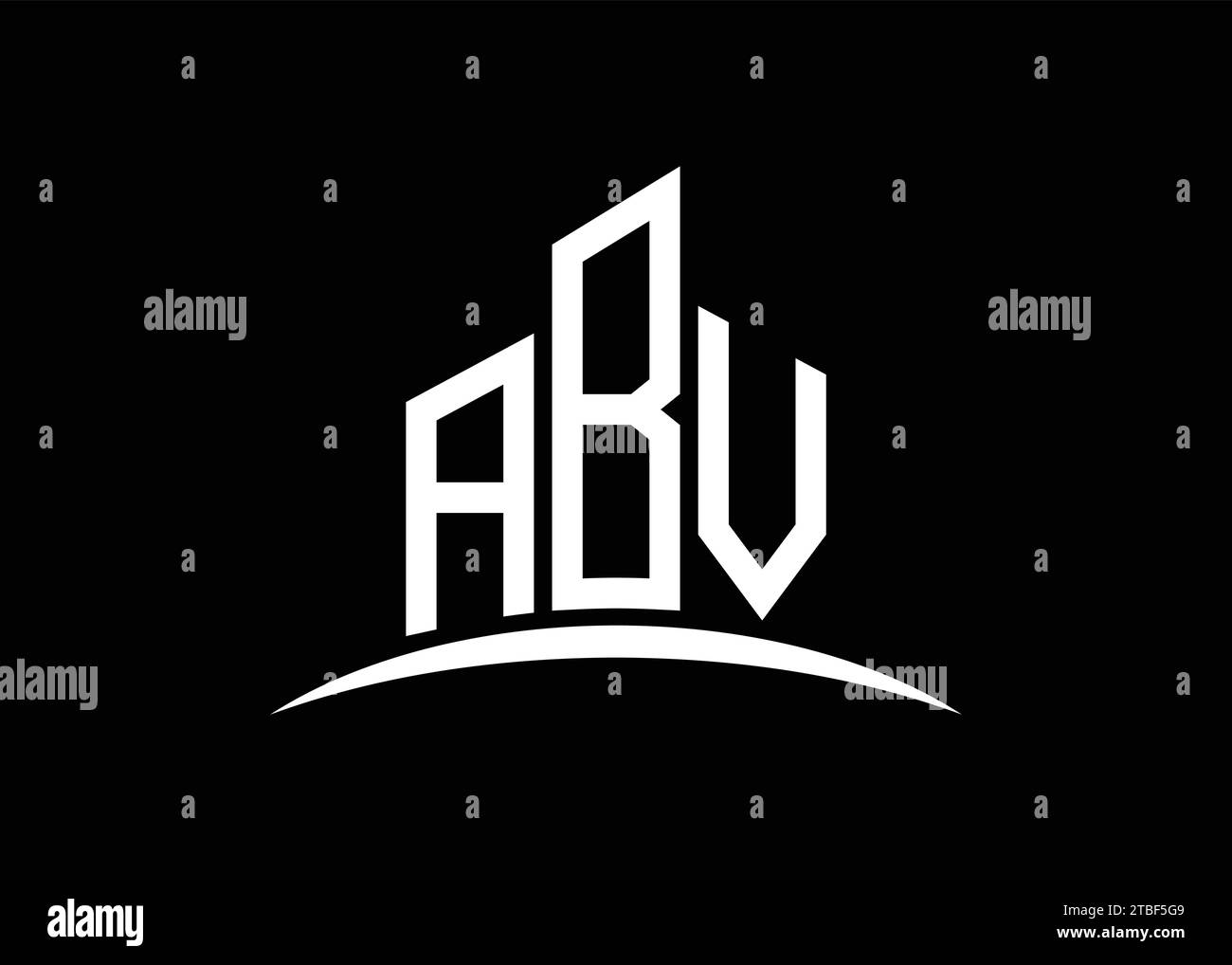 Letter ABV building vector monogram logo design template. Building ...
