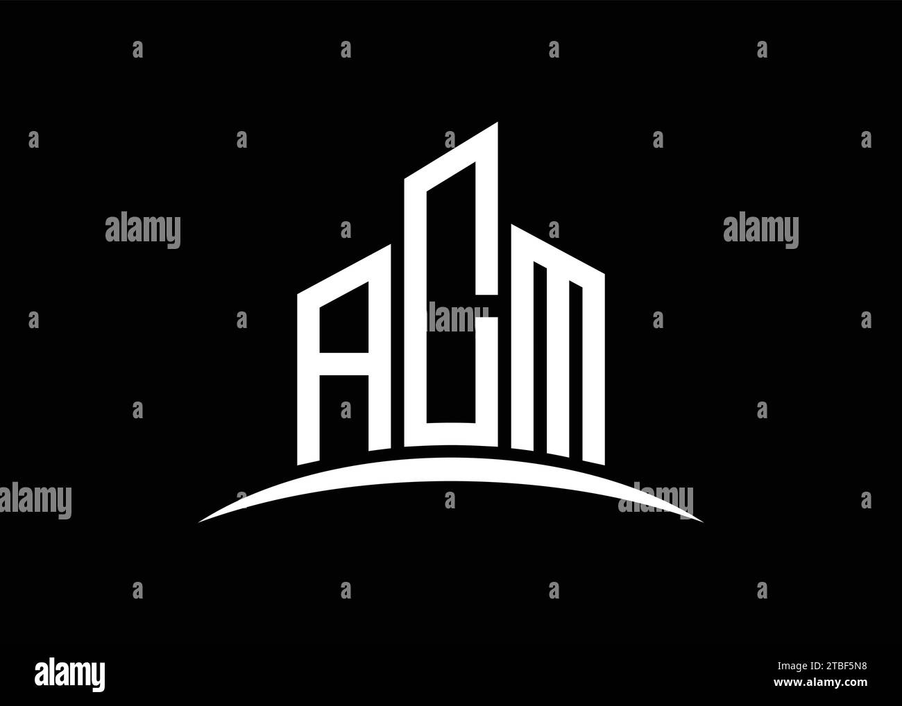 Letter ACM building vector monogram logo design template. Building ...