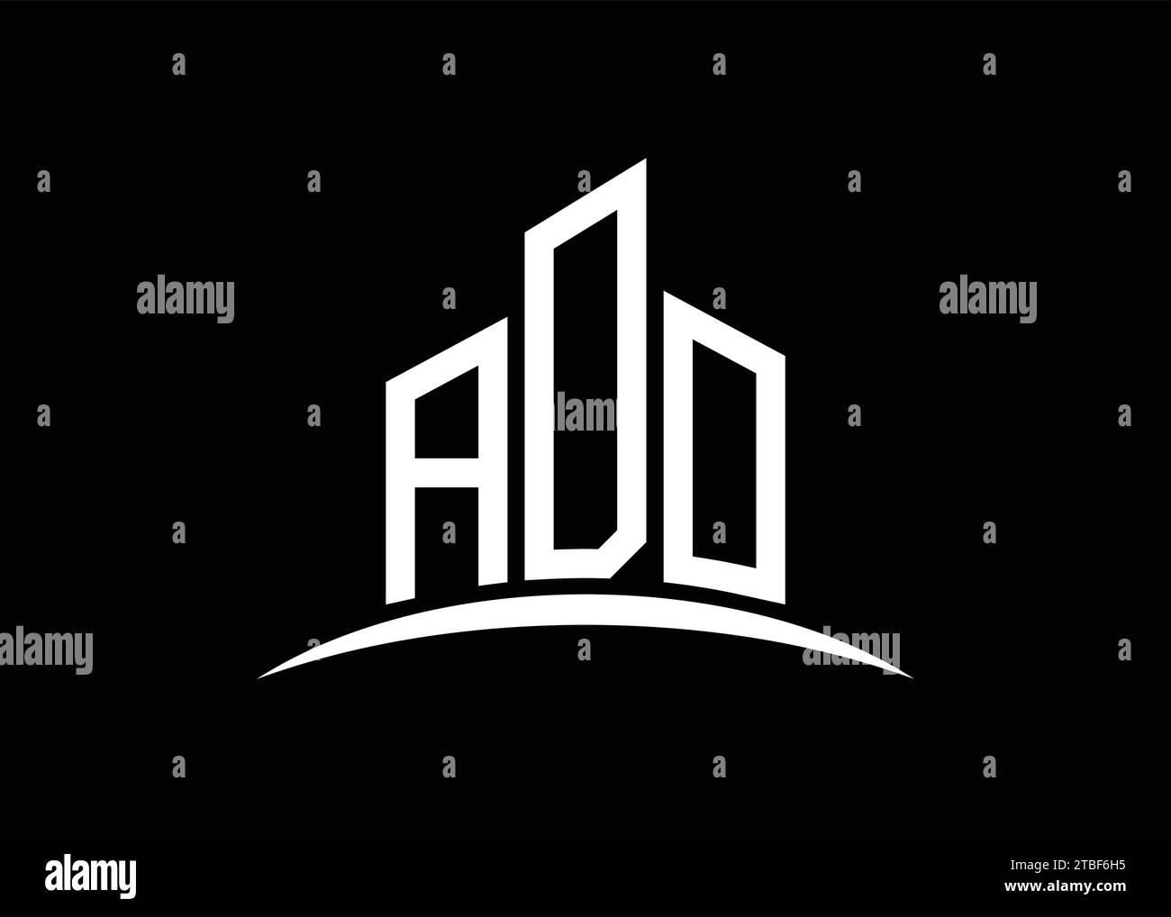 Letter ADO building vector monogram logo design template. Building ...