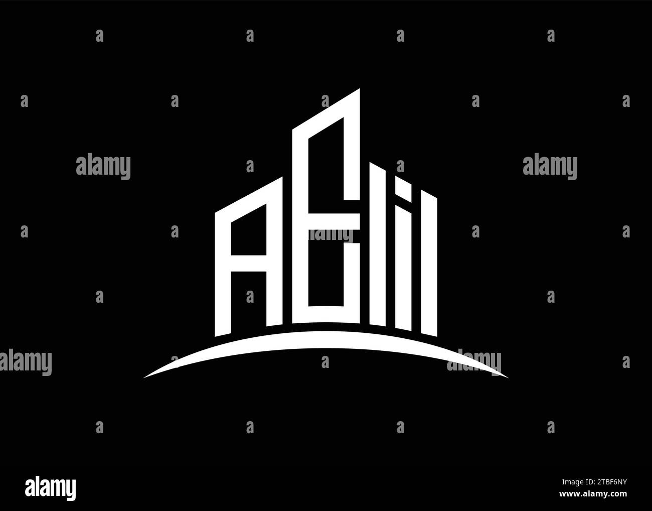 Letter AEI building vector monogram logo design template. Building ...