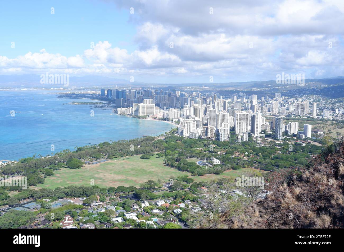Photo of view of Waikiki District from Diamond Head crater in Honolulu ...