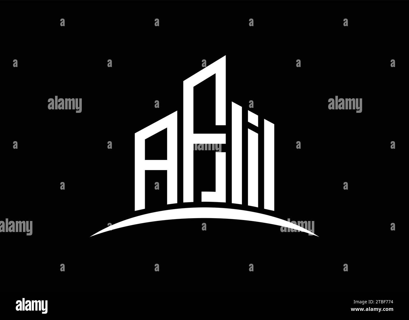 Letter AFI building vector monogram logo design template. Building ...