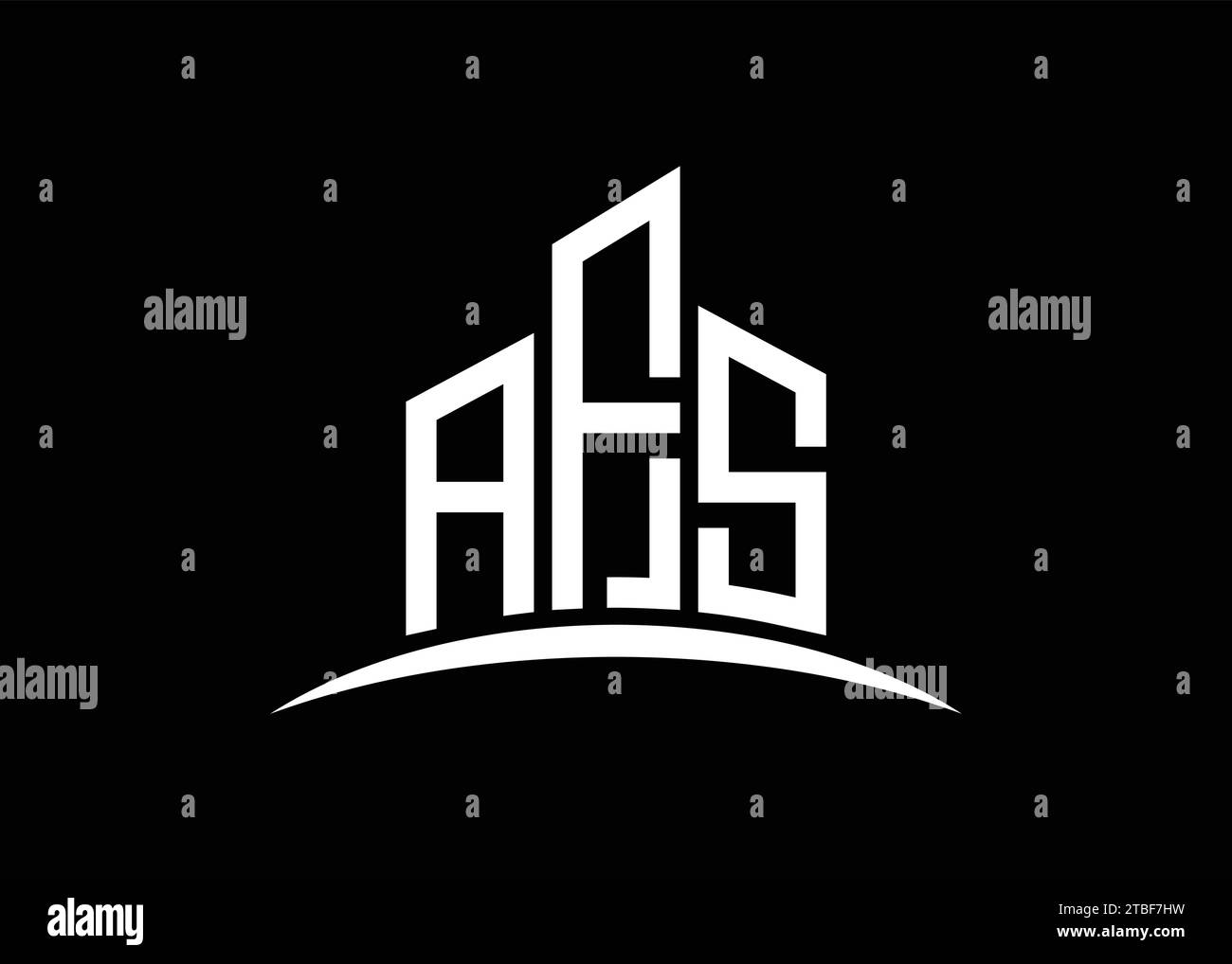 Letter Afs Building Vector Monogram Logo Design Template Building Shape Afs Logo Stock Vector