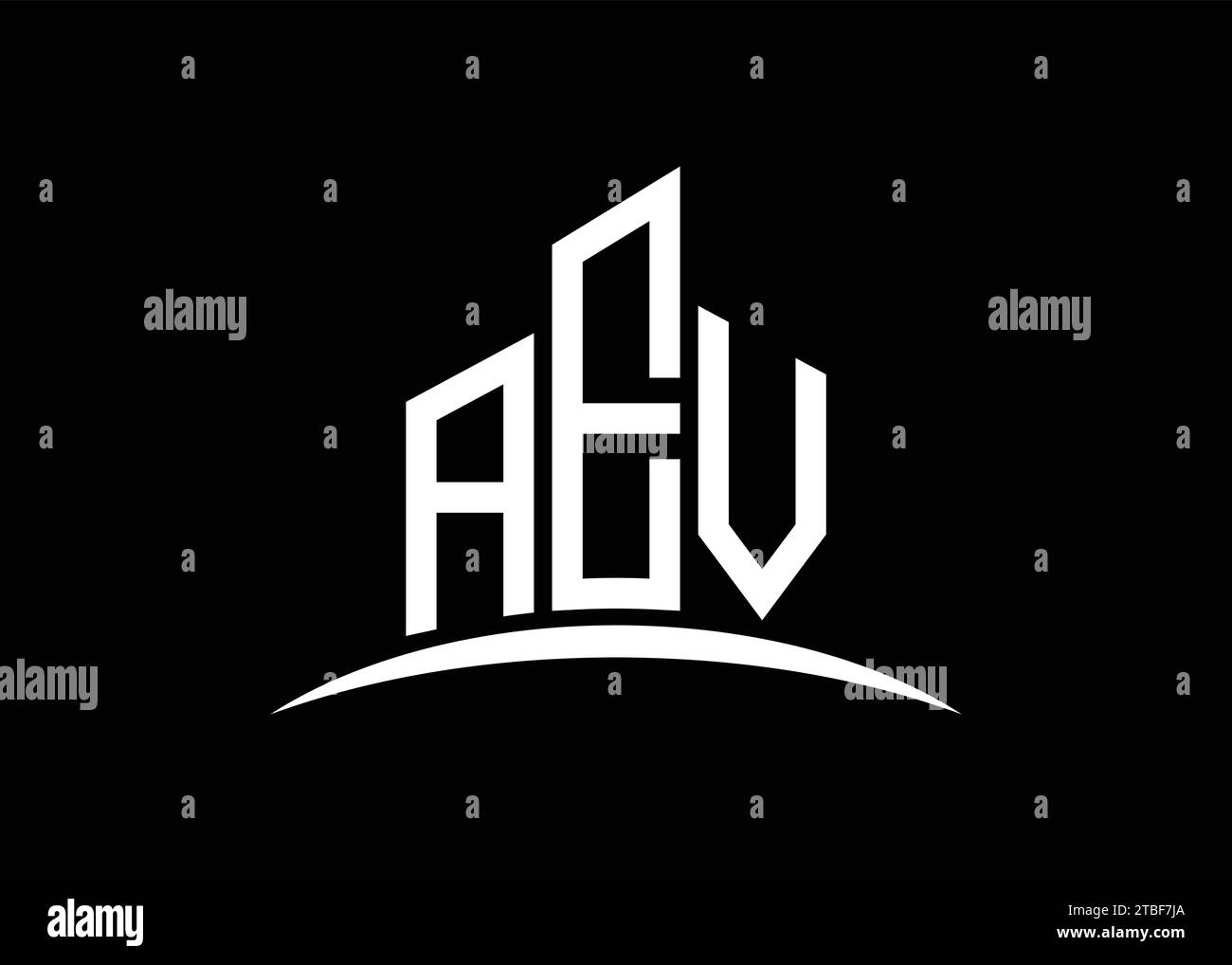 Letter AEV building vector monogram logo design template. Building ...