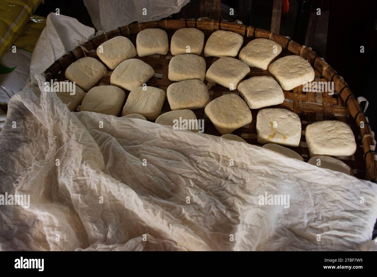 Local tofu factory and antique process manufacturer bean curd or ...