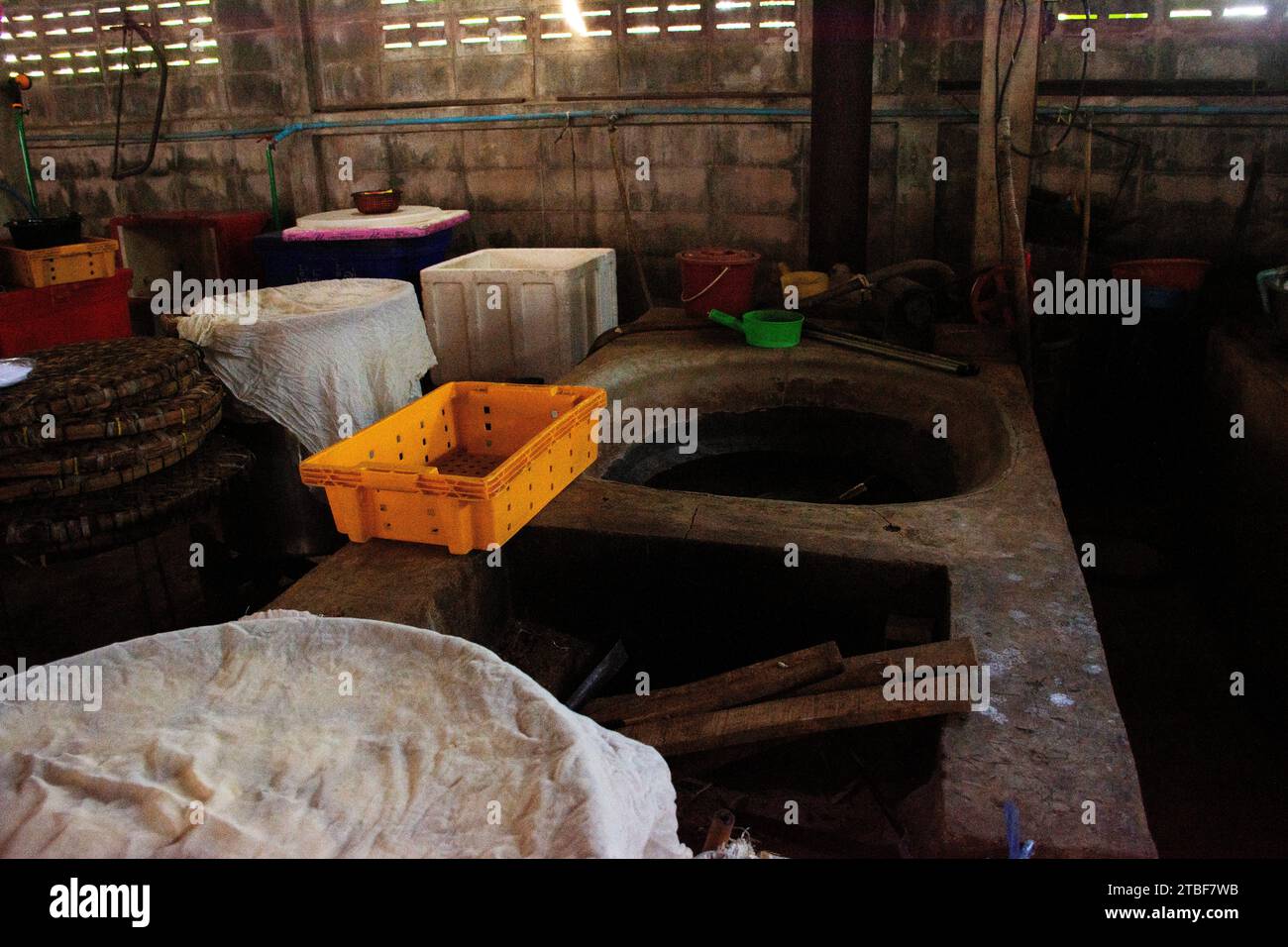 Local tofu factory and antique process manufacturer bean curd or ...