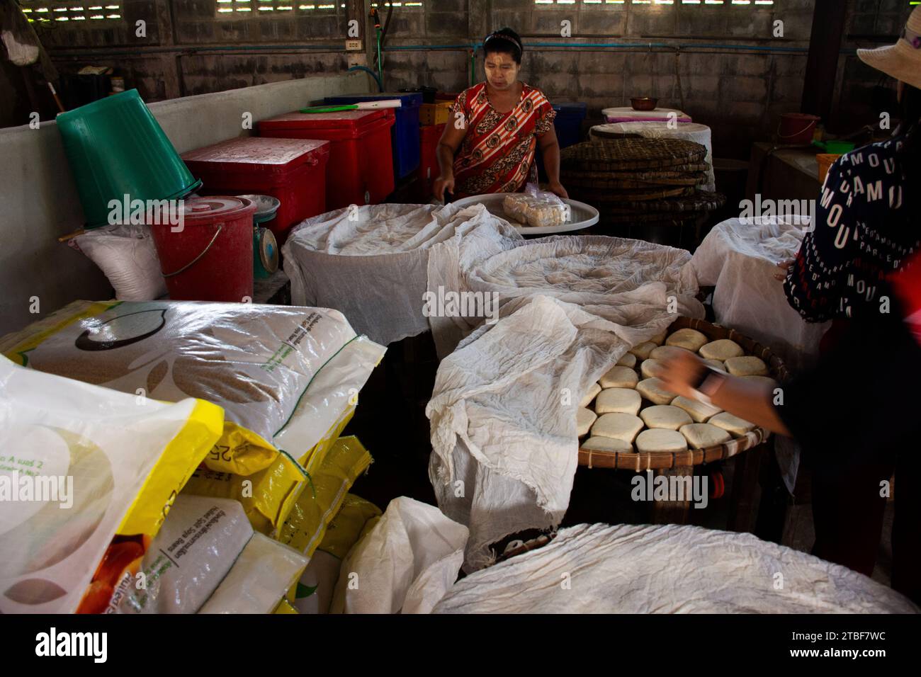 Local tofu factory and antique process manufacturer bean curd or ...