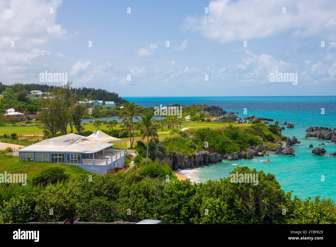 Achilles Beach aerial view at Achilles' Bay next to Fort St. Catherine ...