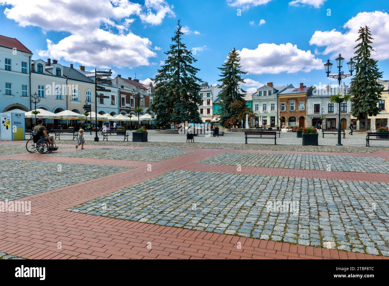View of the Market Square. Each of the apartment buildings surrounding ...