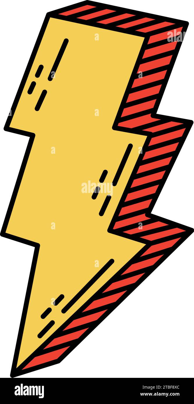 thunder pop art style illustration vector isolated Stock Vector Image ...