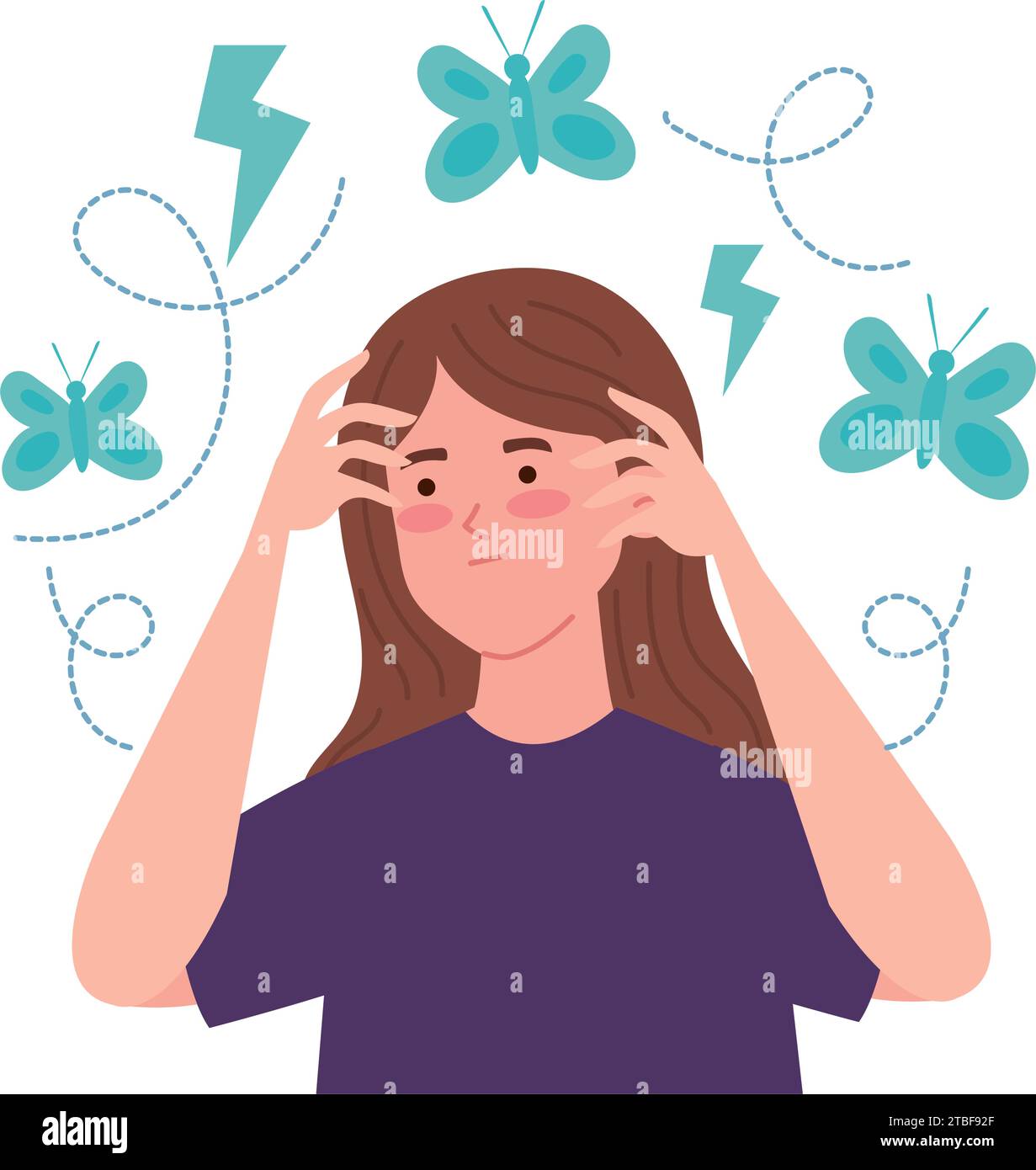 attention deficit hyperactivity disorder woman Stock Vector Image & Art ...