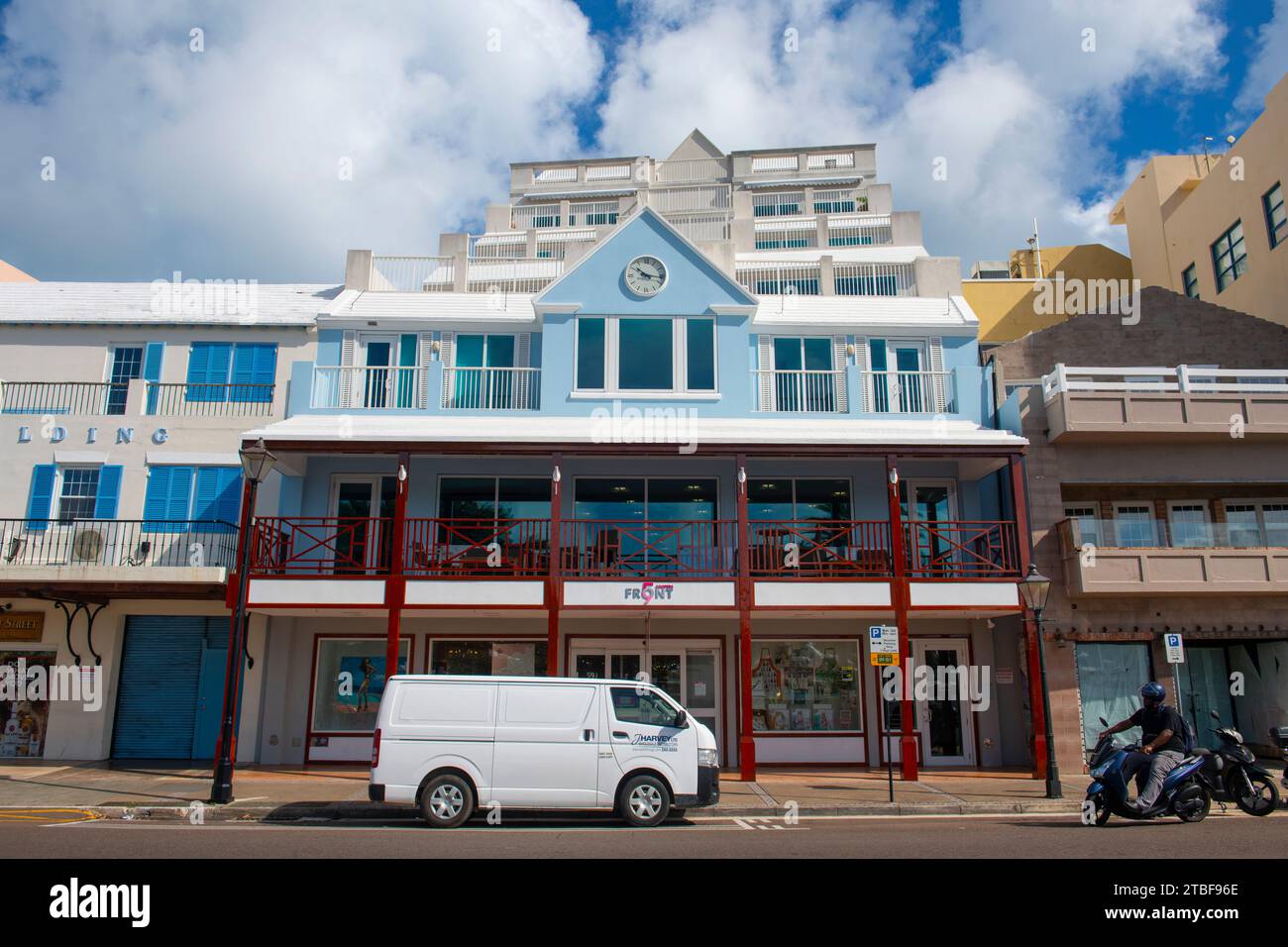 Front Street historic commercial buildings in Hamilton city center in ...