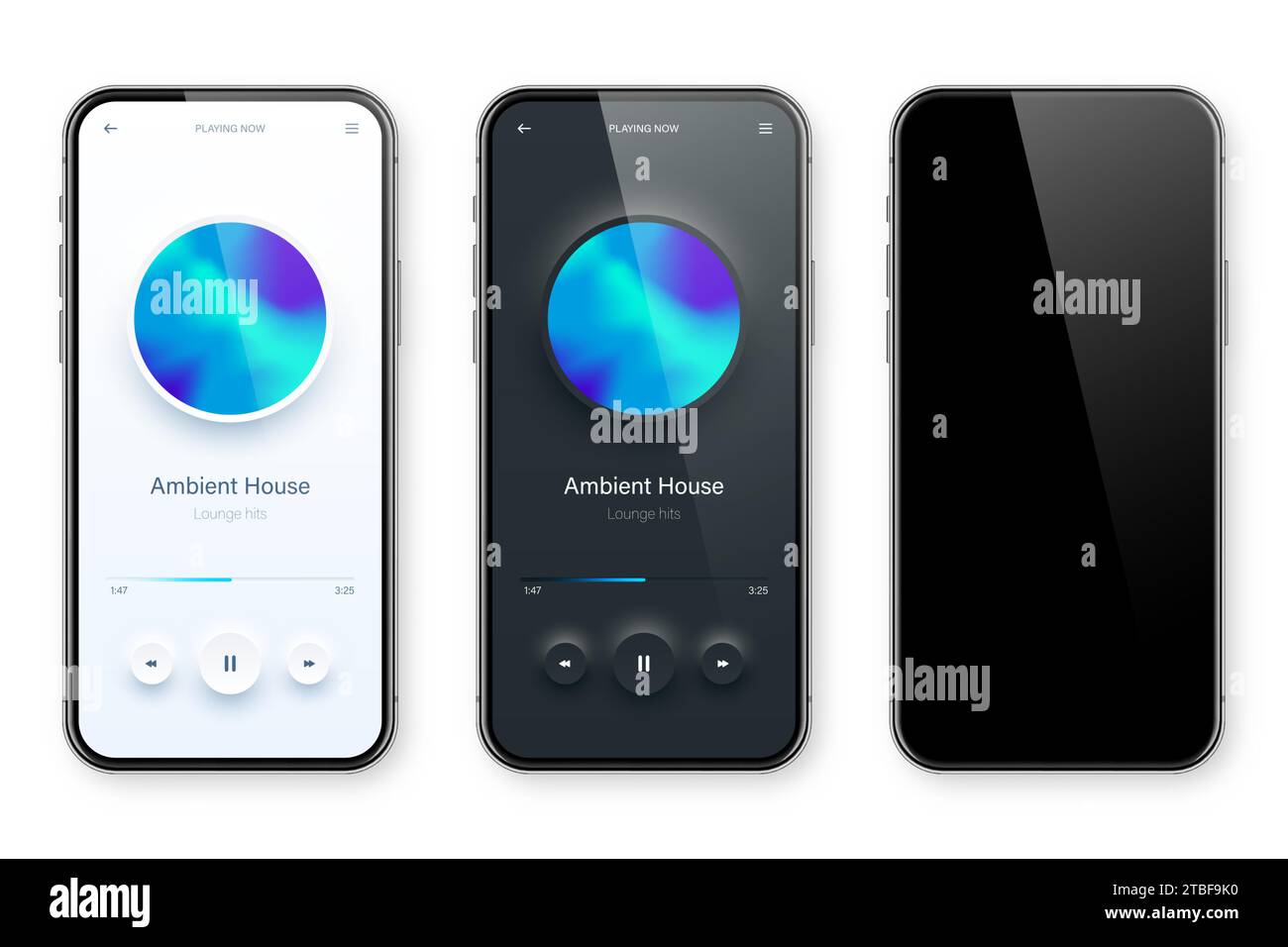 Online audio player user interface, smartphone app UI design. Music ...