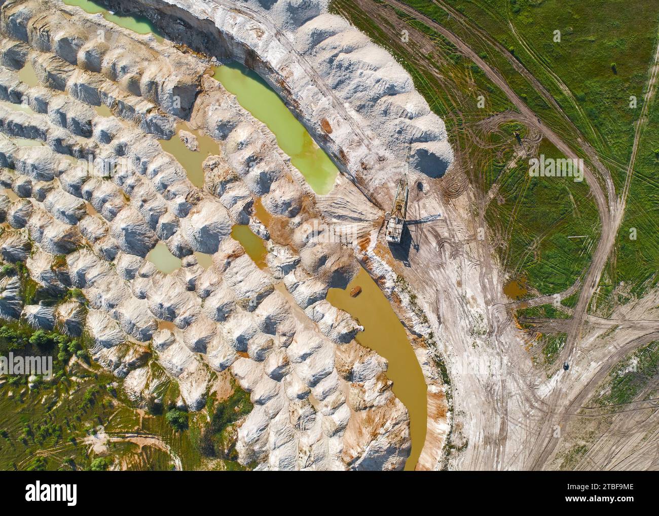 Limestone quarry environmental recultivation process Stock Photo - Alamy