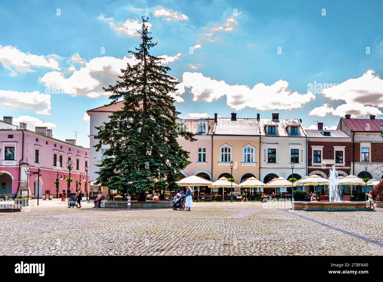 View of the Market Square. Each of the apartment buildings surrounding ...