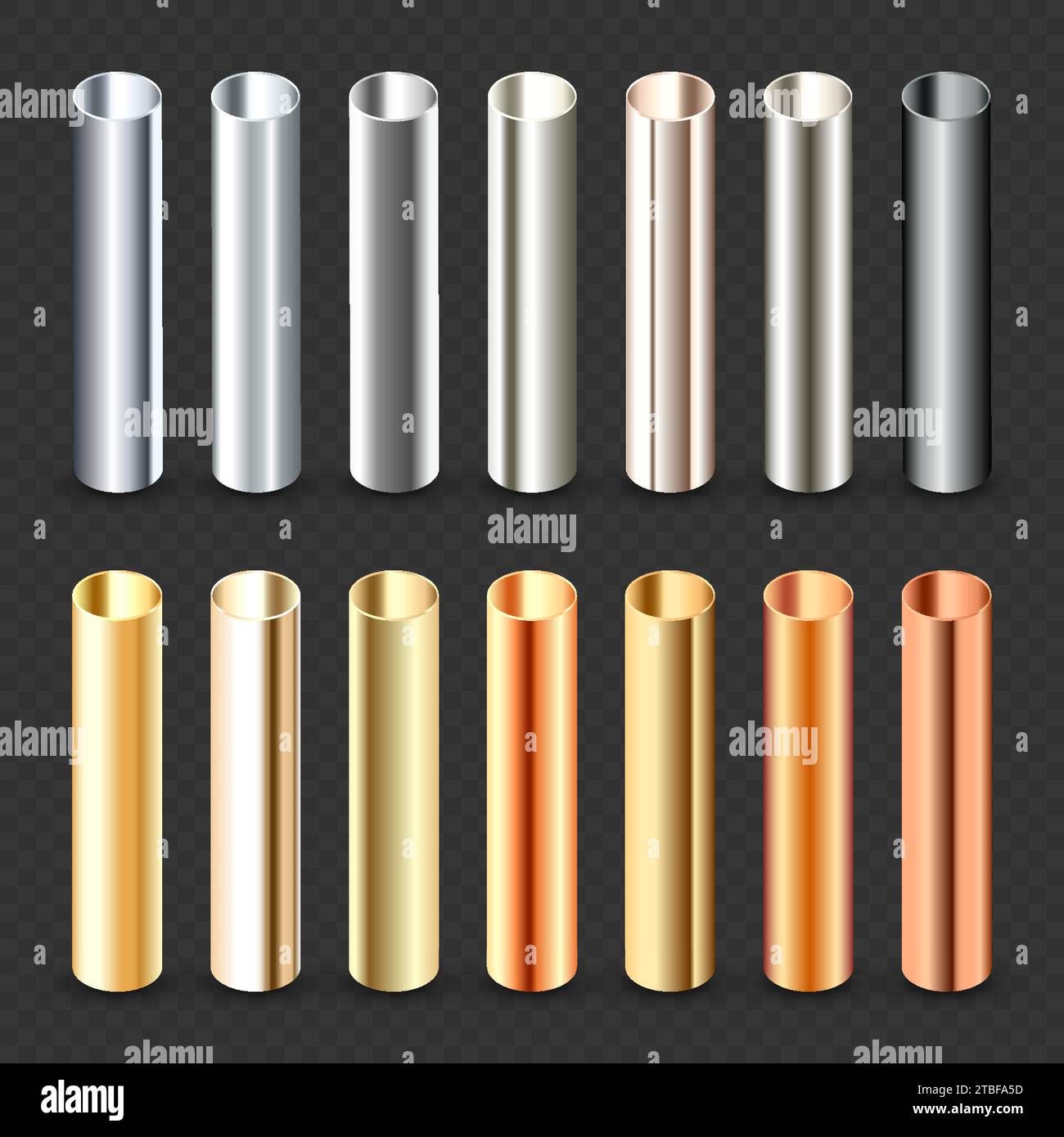 Steel and copper pipes collection. Construction material, pipeline ...