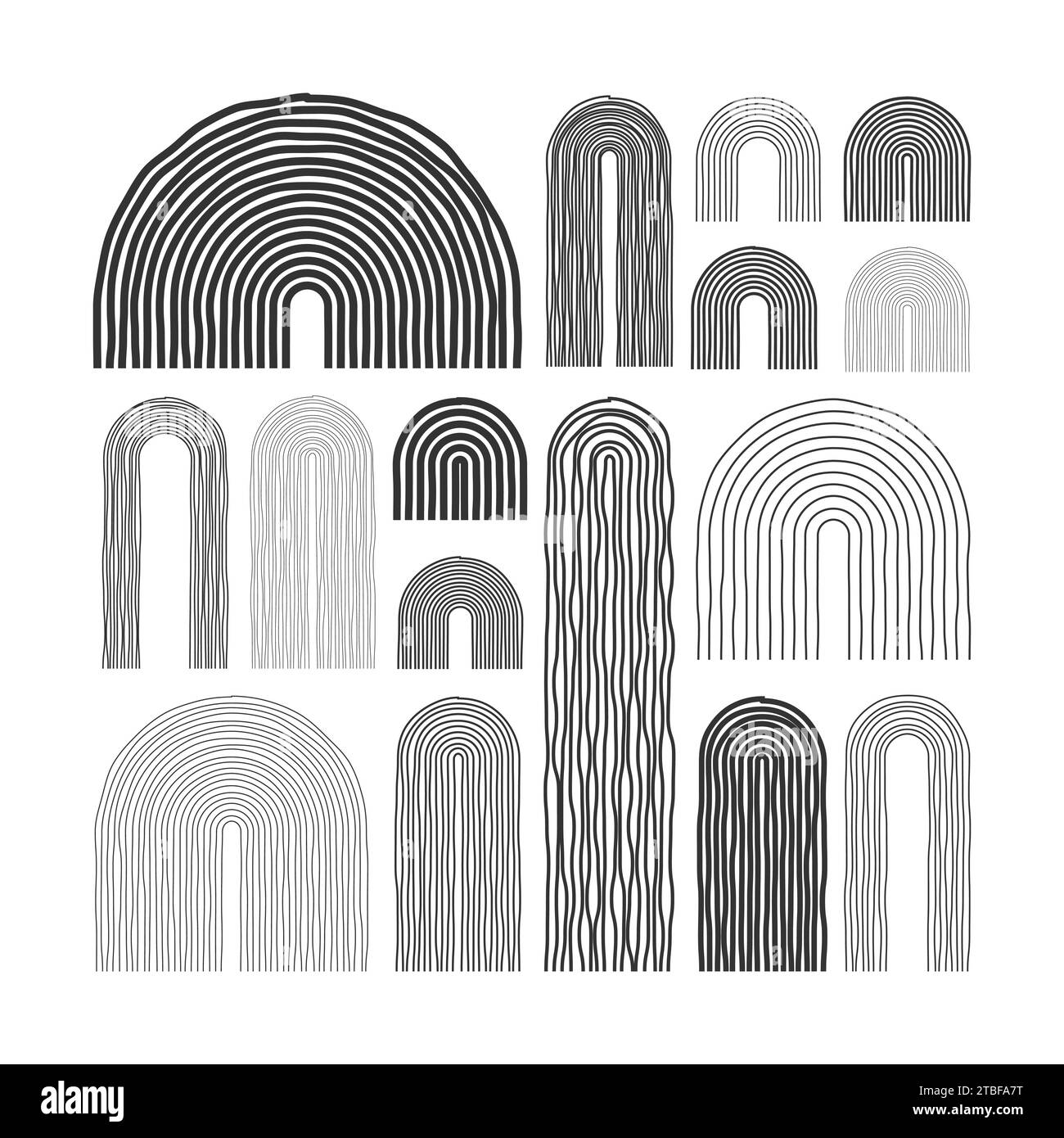 Mid century arch elements, modern geometric shapes. Contemporary design ...