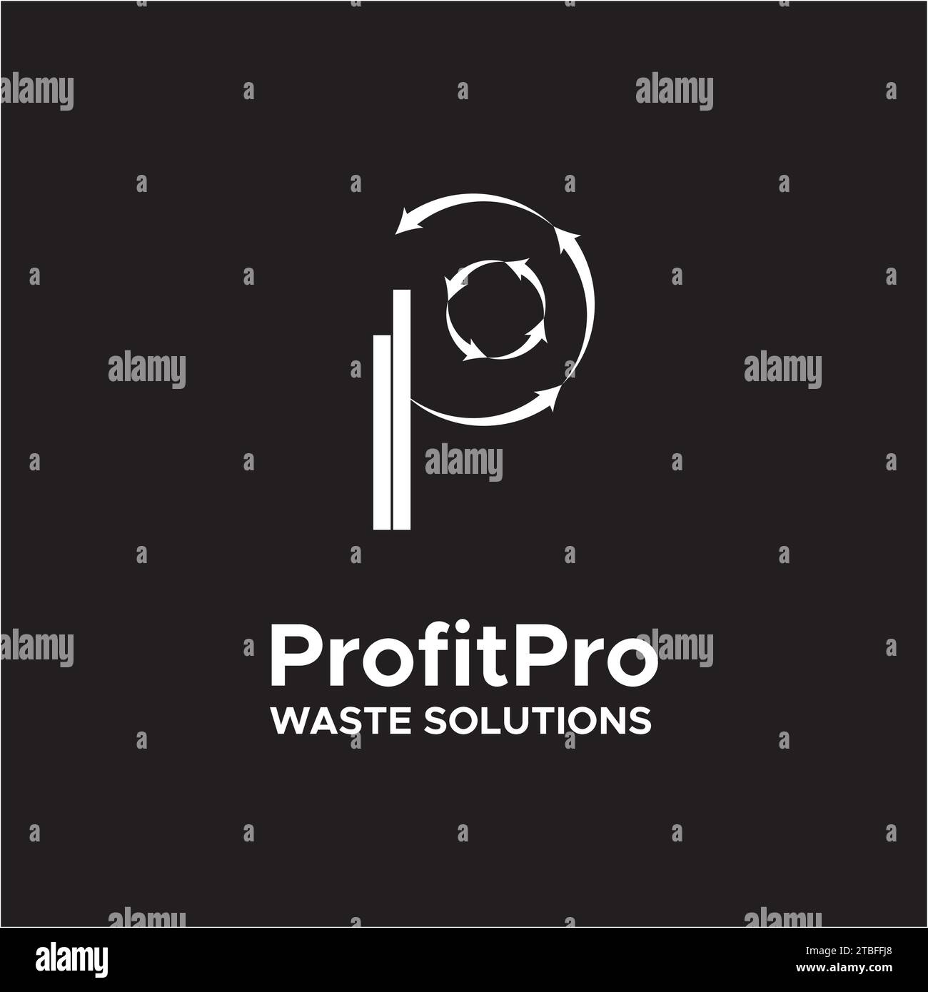 Waste Recycling Company Logo Design with Symbol of P in Creative Style ...