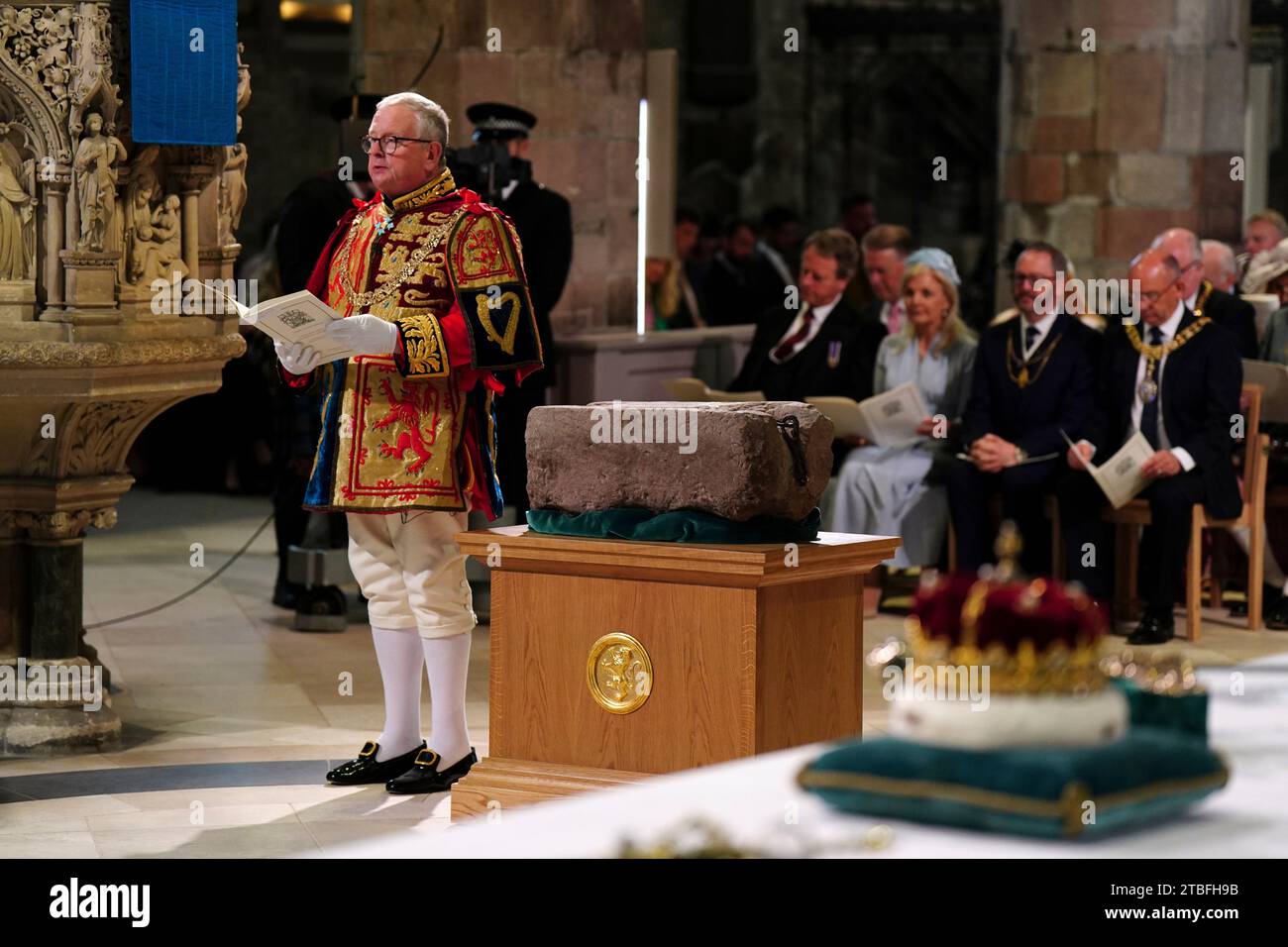 FILE - Lord Lyon King of Arms Joseph Morrow and the Stone of Destiny ...
