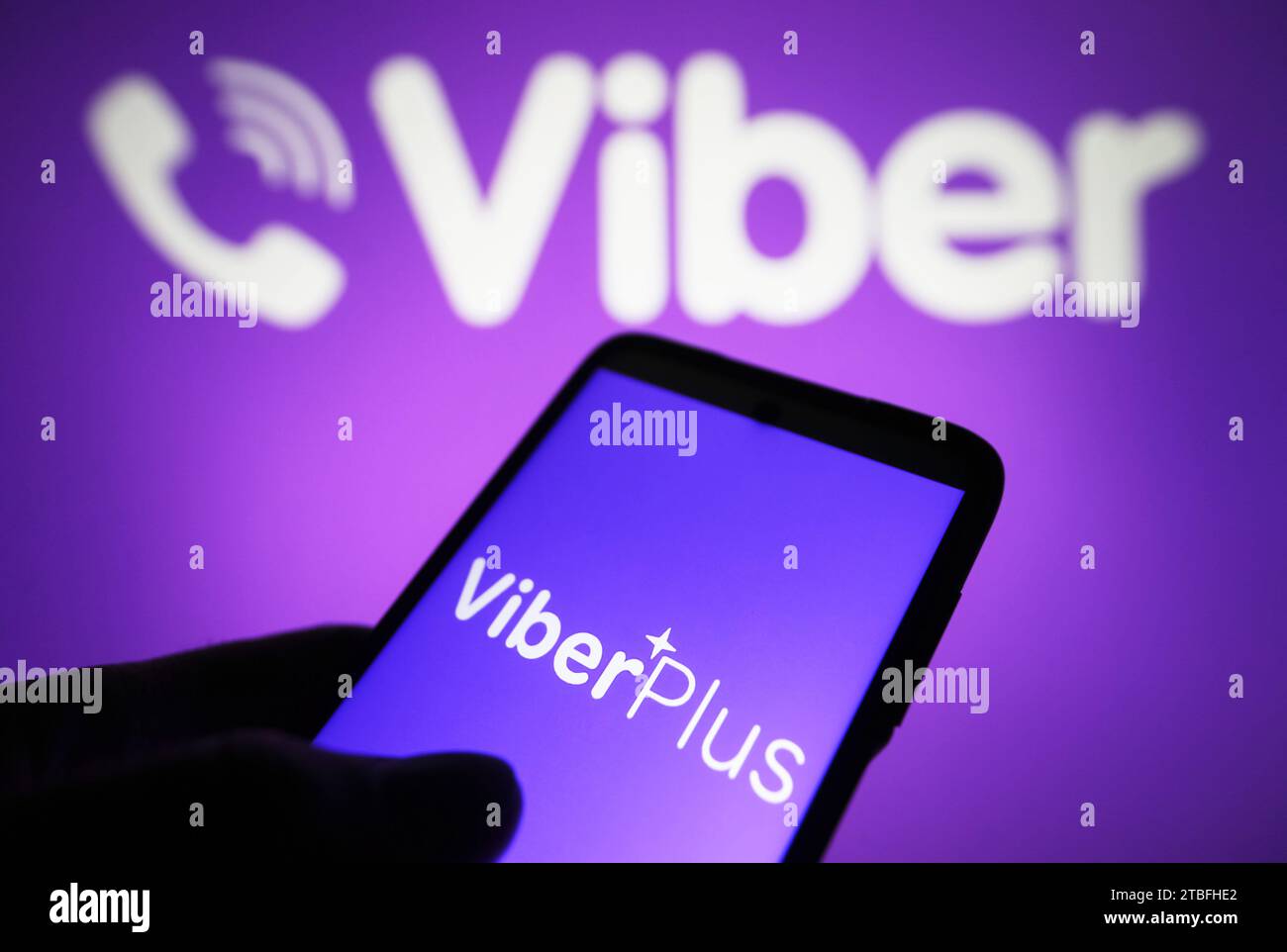 Ukraine. 07th Dec, 2023. In this photo illustration, Viber Plus logo is seen on a smartphone ...