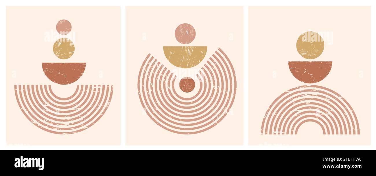 Geometric lines zen patterns. Abstract textured arches and shapes ... Geometric lines zen patterns. Abstract textured arches and shapes ...