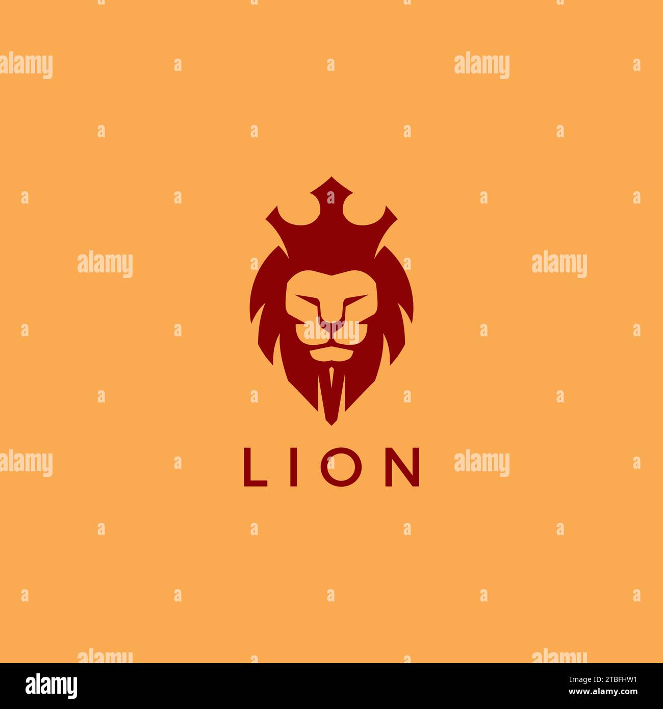 Lion Crown Logo Simple. Lion Vector Illustration Stock Vector Image ...