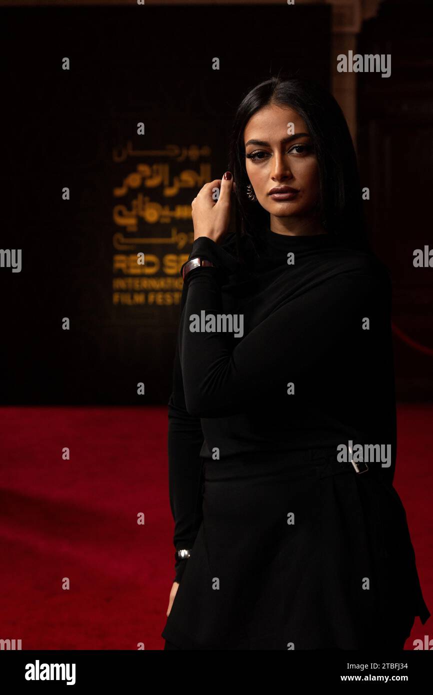 Jeddah, Saudi Arabia. 04th Dec, 2023. Saudi actress Fay Fouad walks the red carpet as she ...