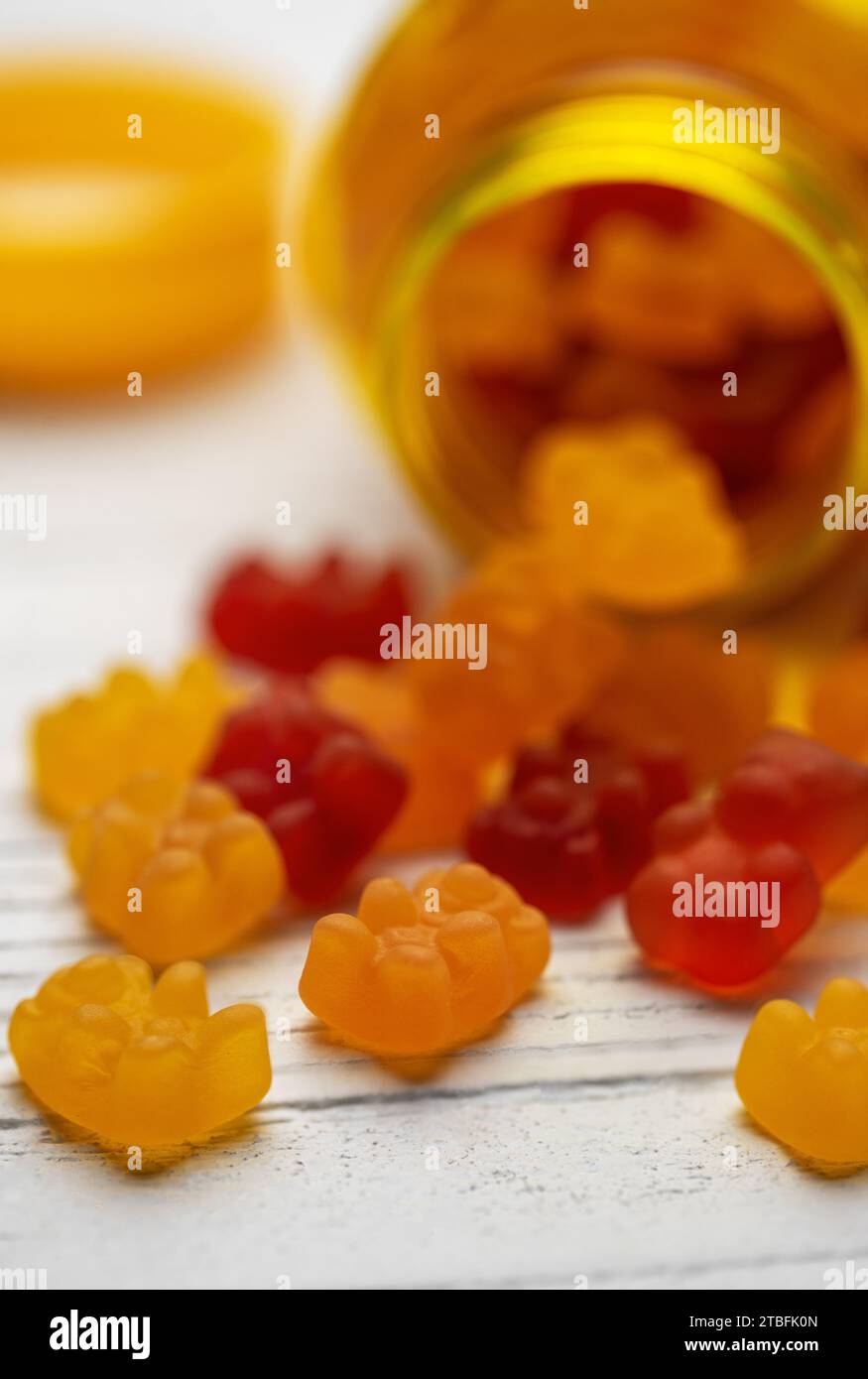 Chewable gummy bears vitamins and supplements Stock Photo - Alamy