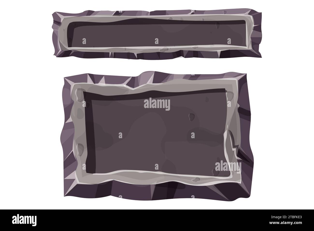 Set Stone Game Menu Panels Textured Ui Frames Interface Template In