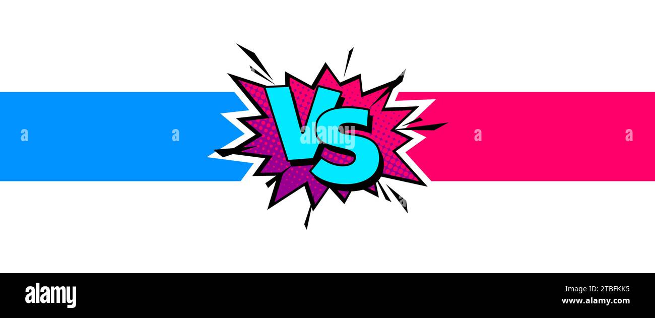 Cartoon comic background. Vs, fight versus. Comics book colorful ...
