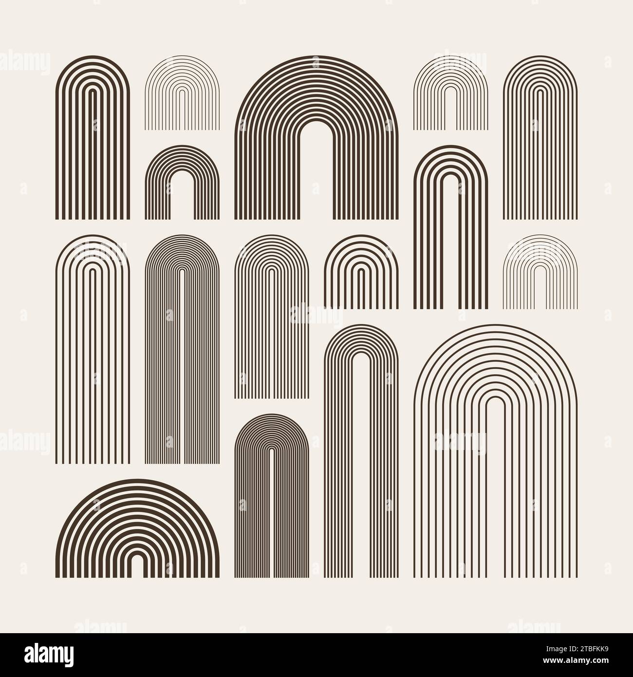 Mid century arch elements, modern geometric shapes. Contemporary design ...