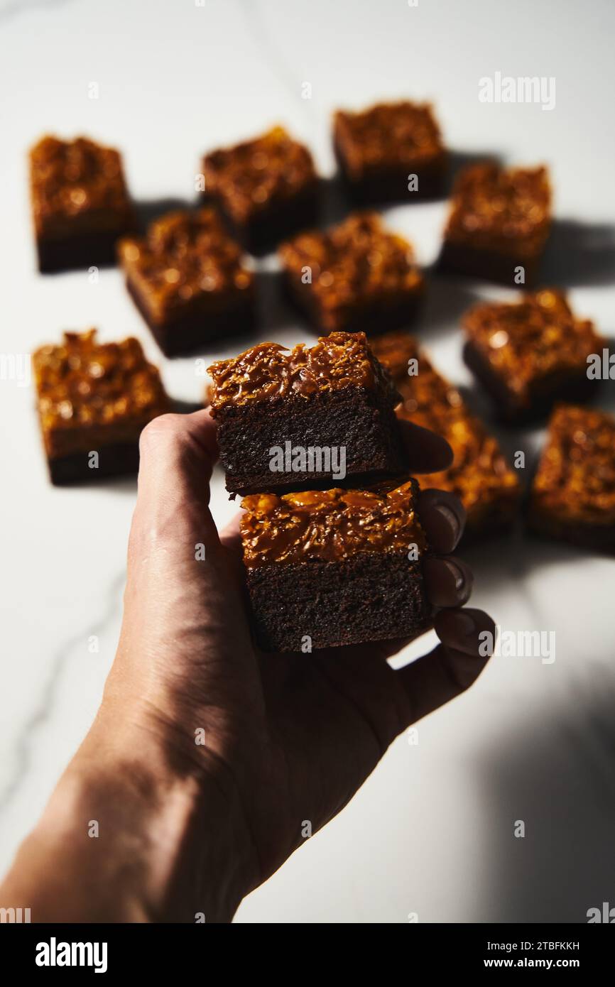 Salted Caramel Cornflake Brownies. Brownie with crunchy top of ...