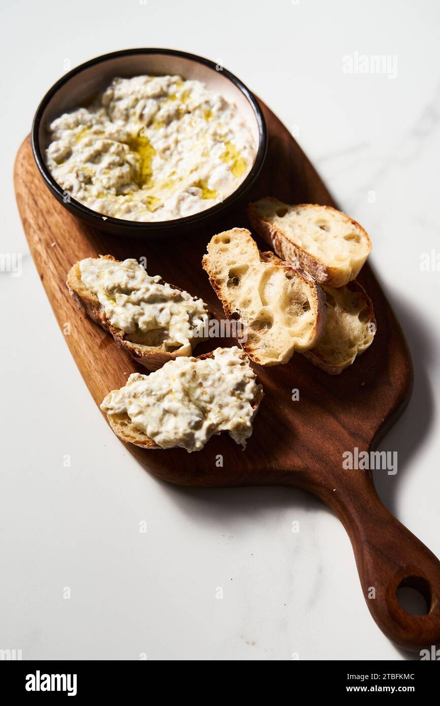 Turkish Traditional Eggplant dip with yogurt and garlic. Served on ...