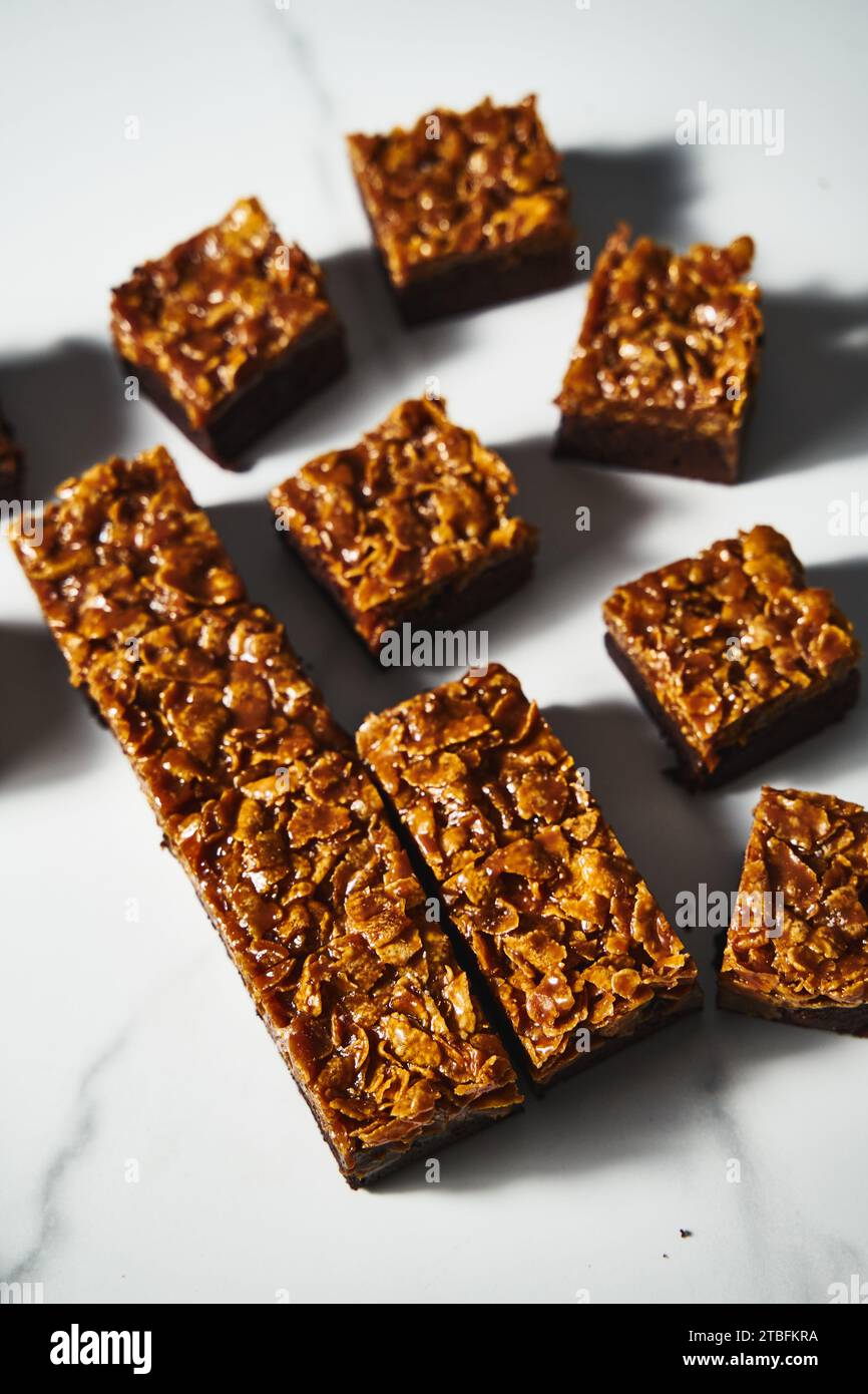 Salted Caramel Cornflake Brownies. Brownie with crunchy top of ...