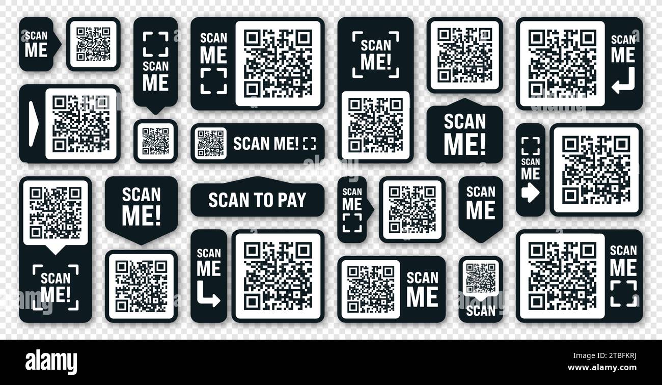 Scan me QR code sticker. Online payment. Special offer sale stickers ...