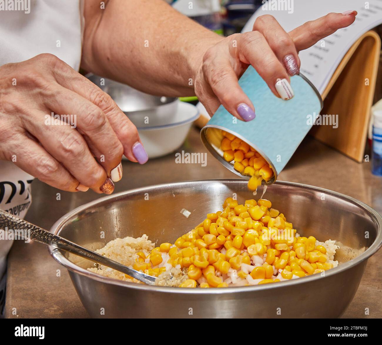 A beautiful mix of fresh swan, corn, and tomatoes, complemented by a ...