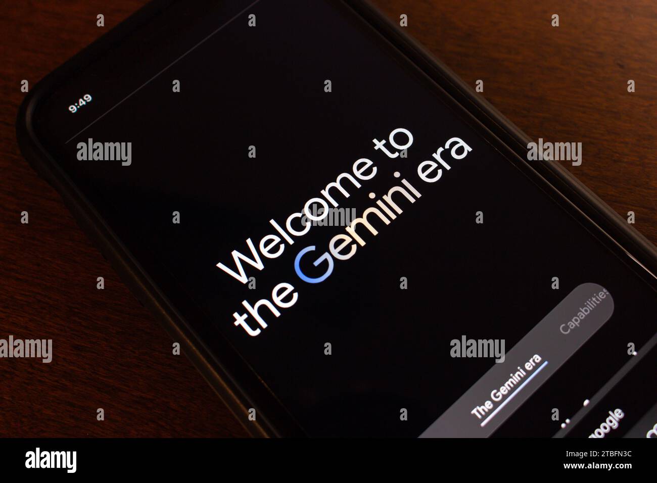 Google Gemini website seen in an iPhone screen. Gemini is the next-generation, largest and most ...