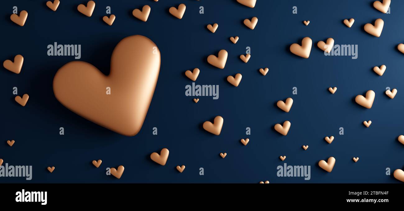 a background with a three-dimensional heart-shaped pattern, 3d ...