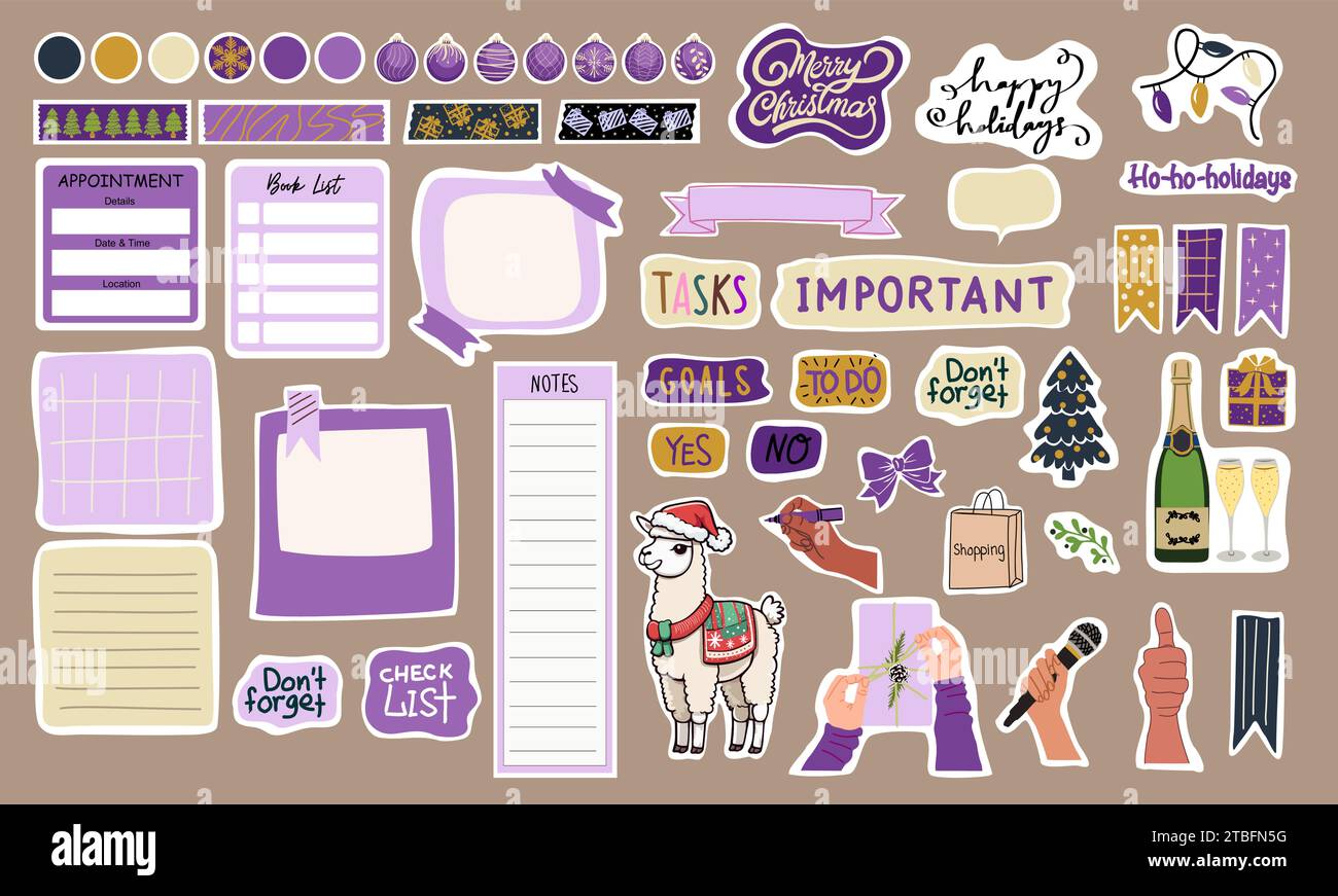 Digital planner elements Stock Vector Images - Alamy