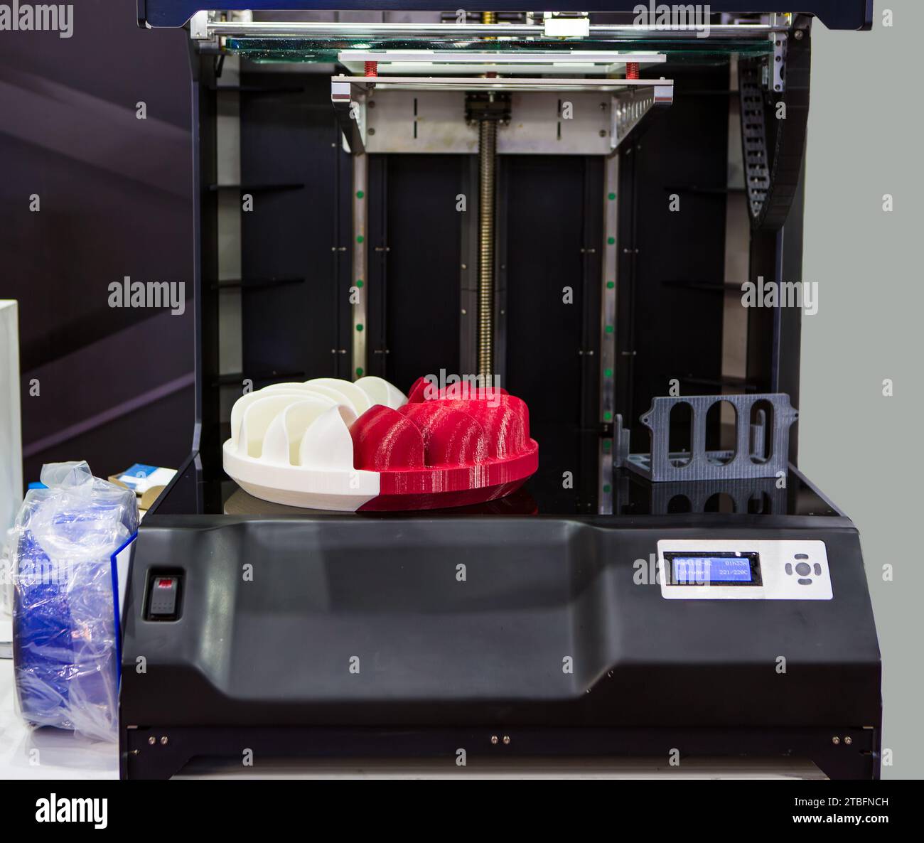 Turbines models printed on three dimensional printing machine. 3D ...