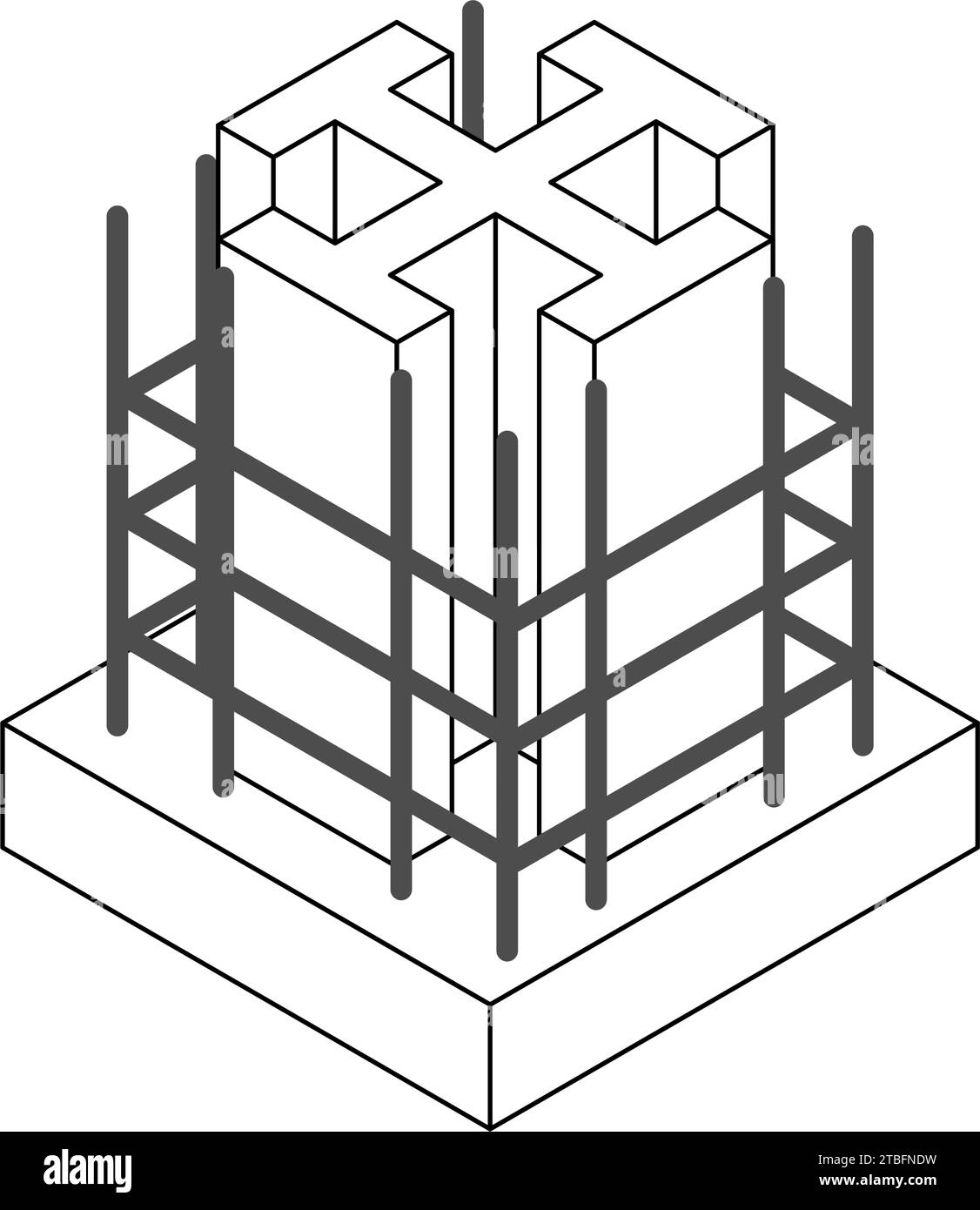 Illustrative illustration of building structure, isometric illustration ...