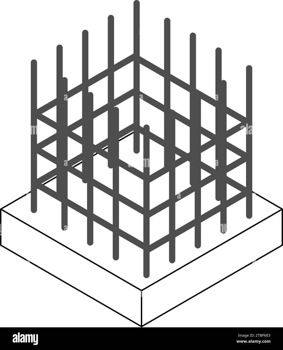 Illustrative illustration of building structure, isometric illustration ...