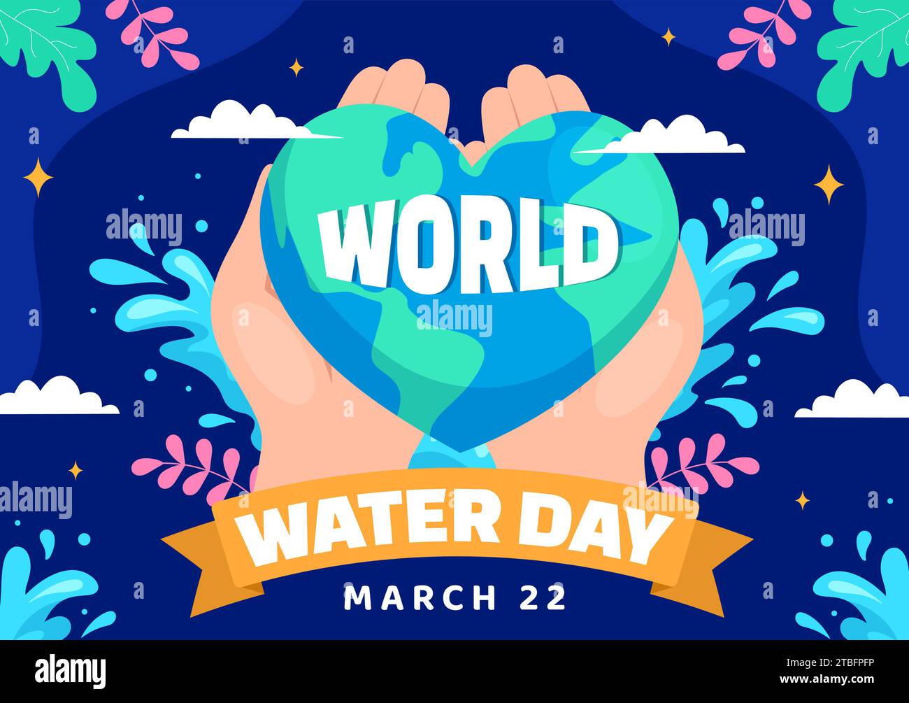 World Water Day Vector Illustration on 22 March with Waterdrop and Taps ...