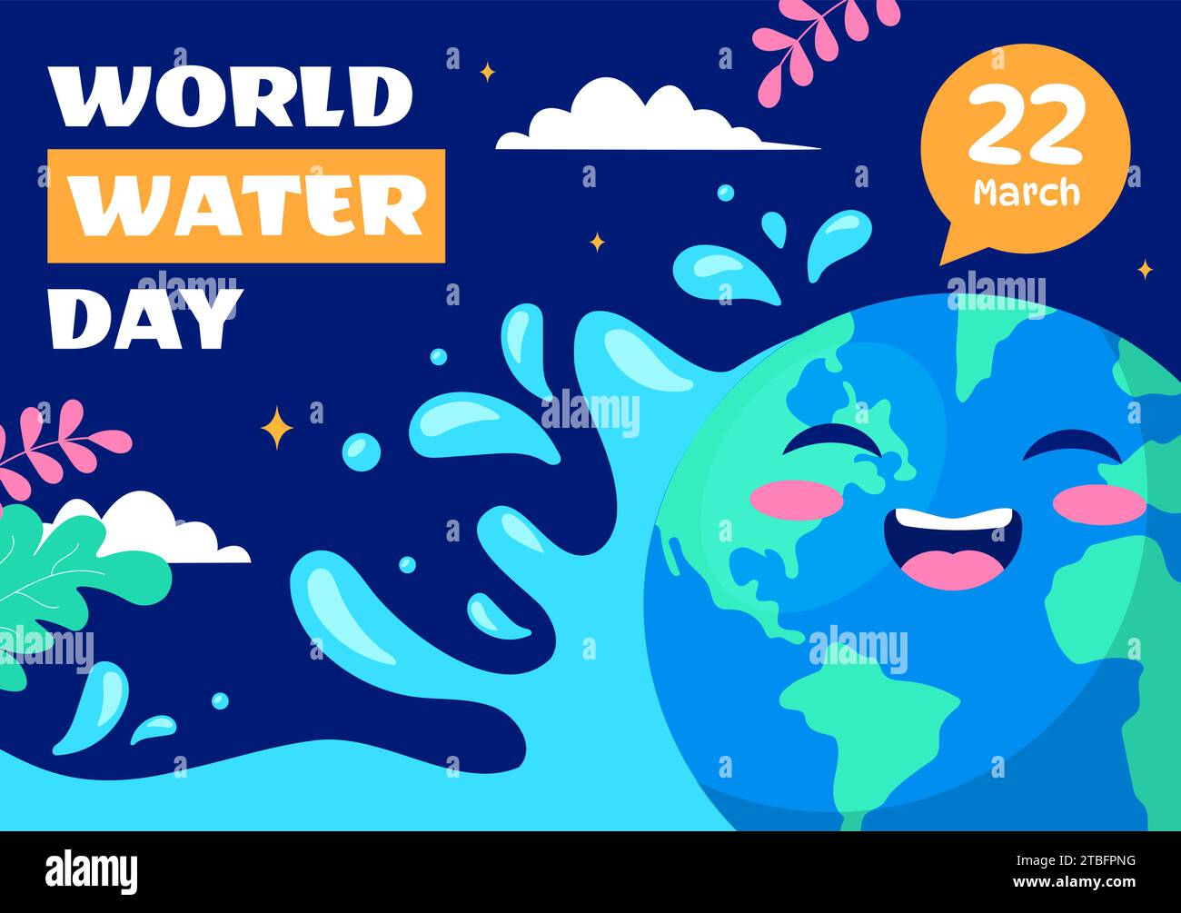 World Water Day Vector Illustration on 22 March with Waterdrop and Taps ...