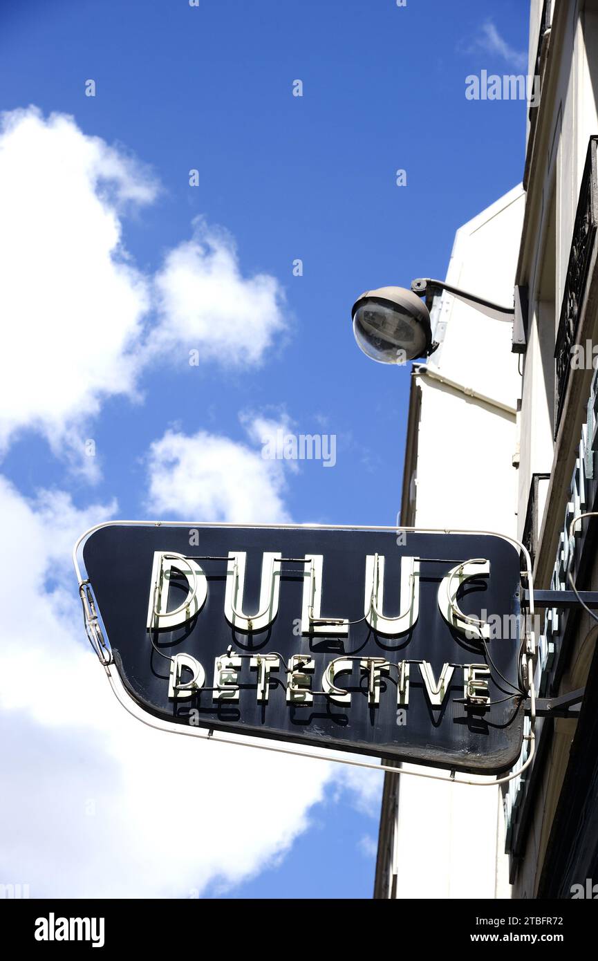 FRANCE, PARIS (75) 1ST DISTRICT, DULUC PRIVATE DETECTIVE AGENCY Stock ...