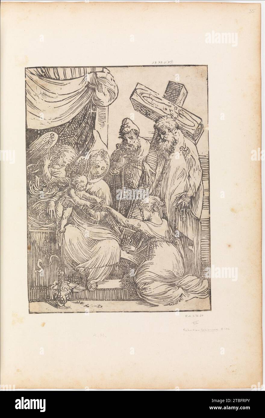 The Mystic Marriage of St. Catherine, with St. Joseph, an Angel, and a ...