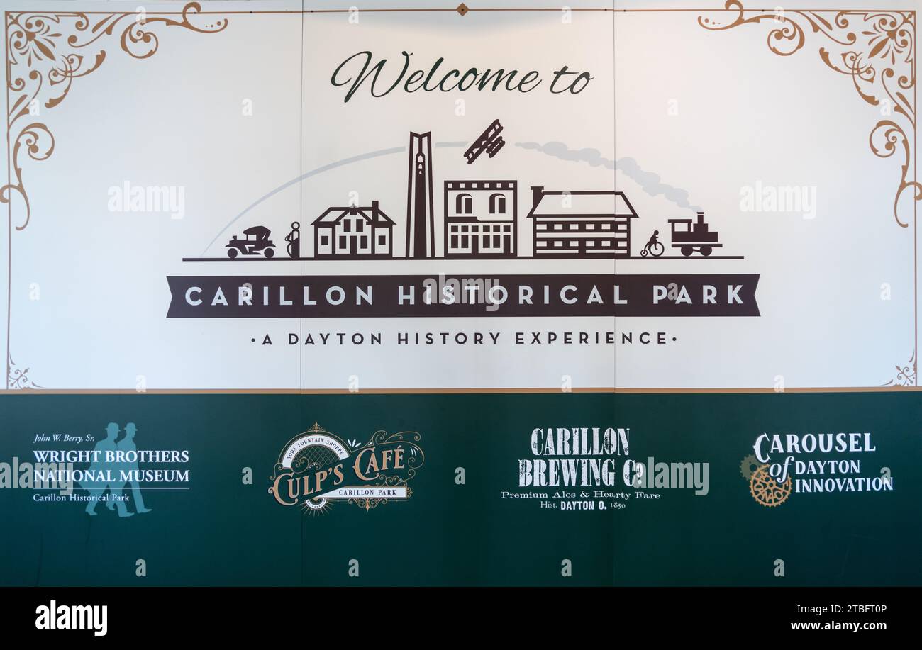 Welcome Sign at The Carillon Historical Park, Museum in Dayton, Ohio ...
